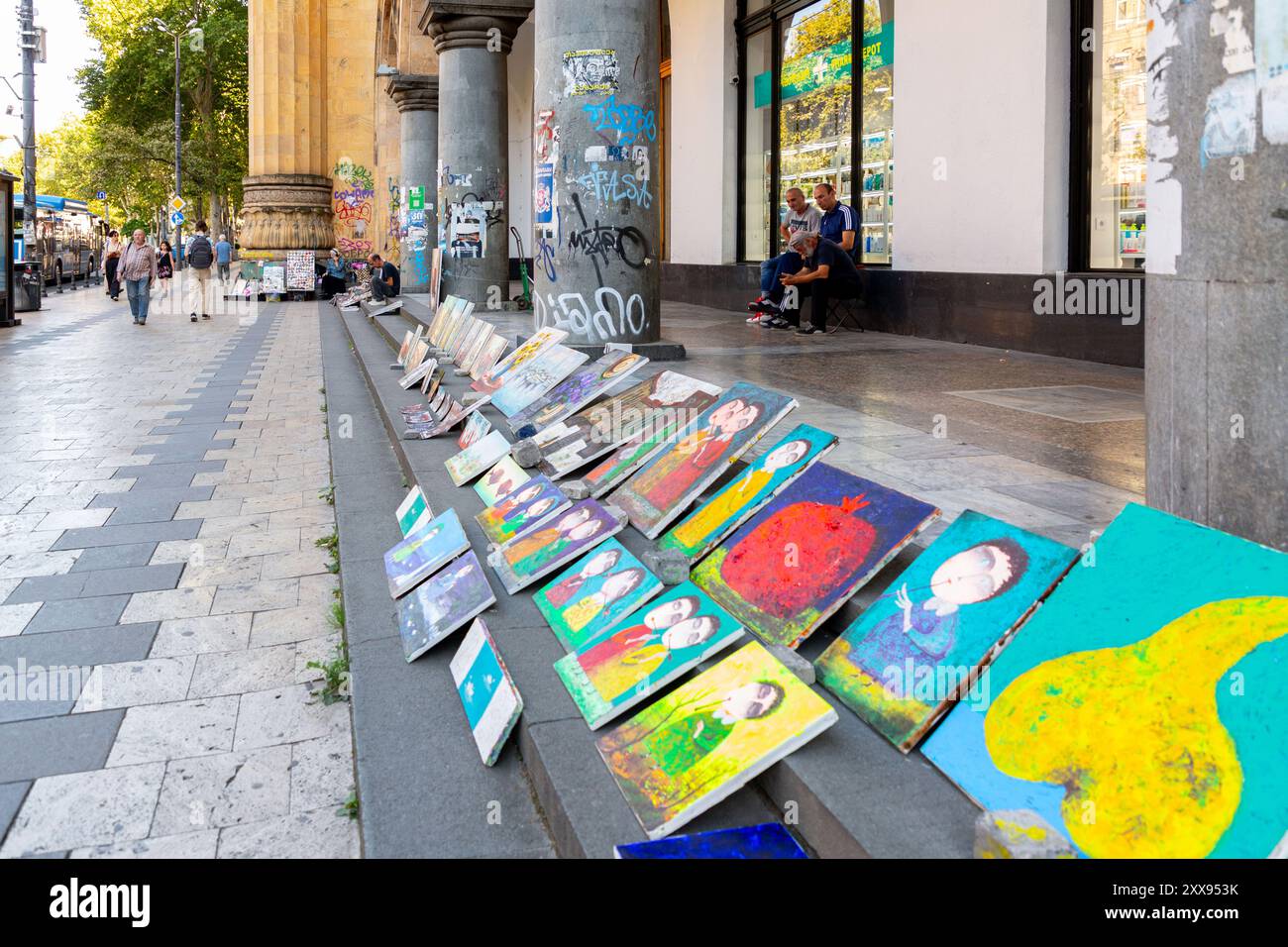 Tbilisi, Georgia - 14 AUG, 2024: The Shota Rustaveli Avenue, among the ...