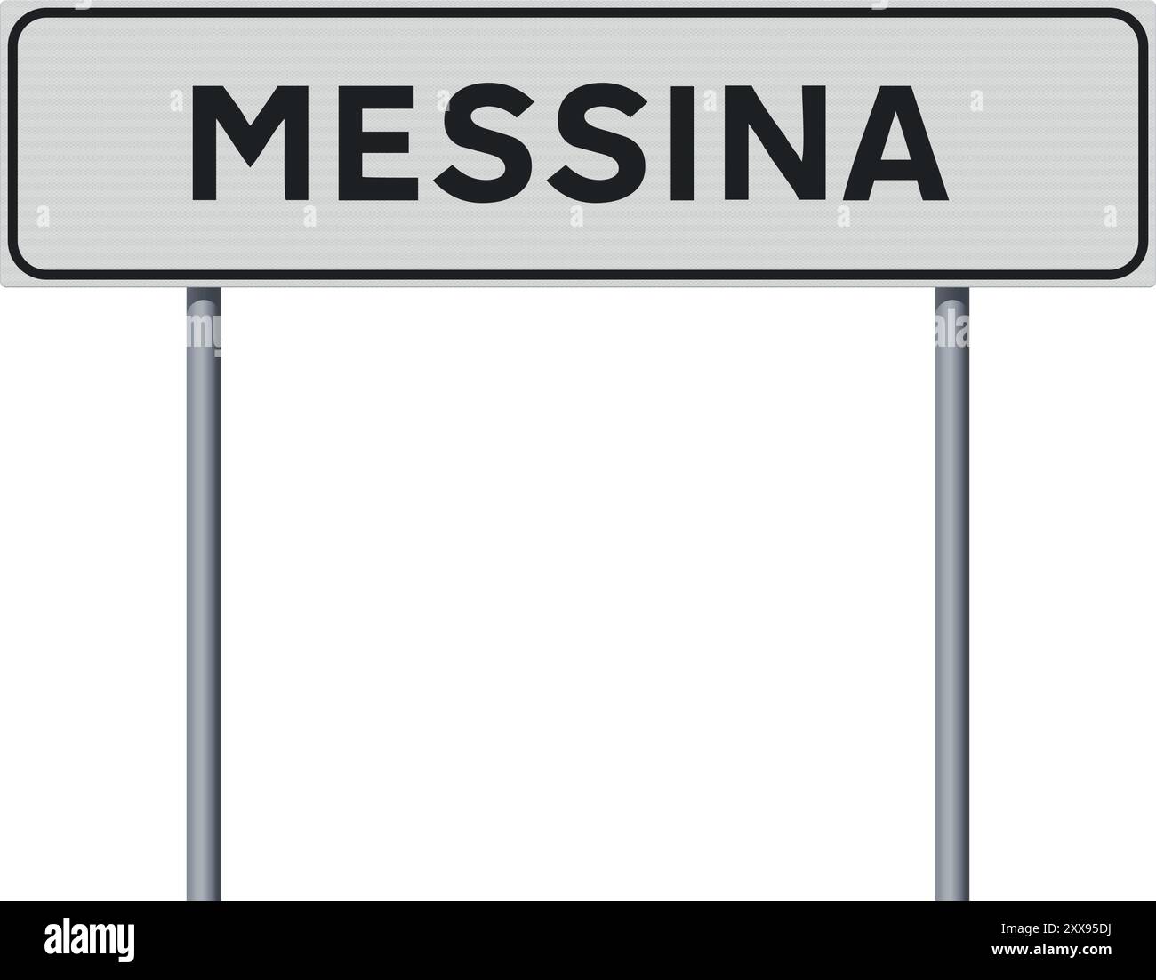 Vector illustration of the City of Messina (Italy) entrance white road ...