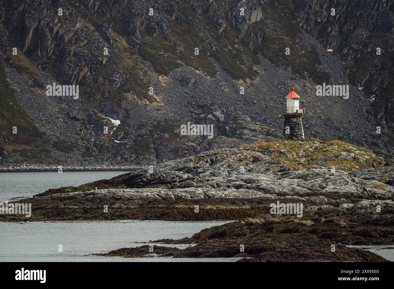 views of the fishing village of Giesvaer and its surroundings, Mageroya ...