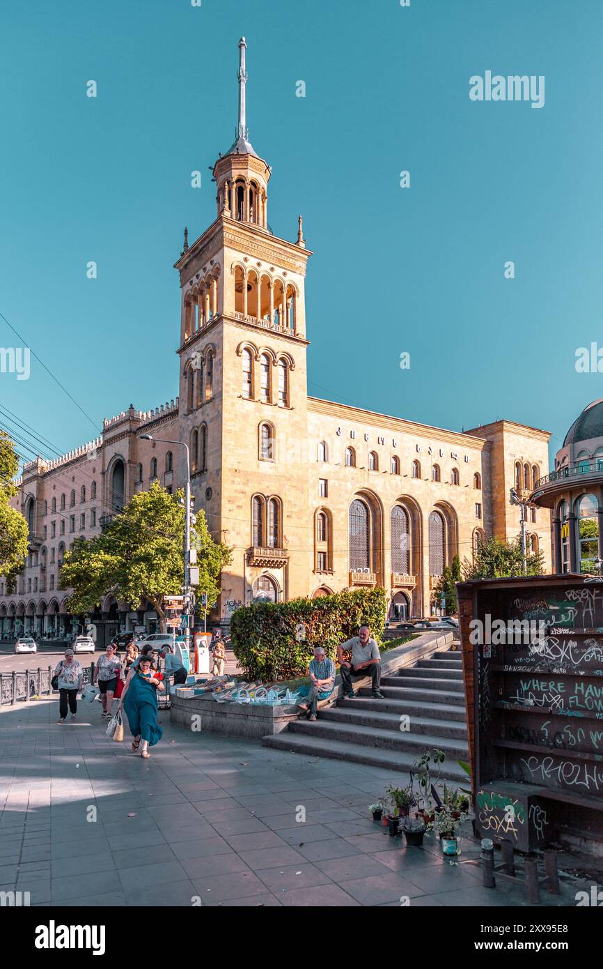Tbilisi, Georgia - 14 AUG, 2024: The Shota Rustaveli Avenue, among the ...