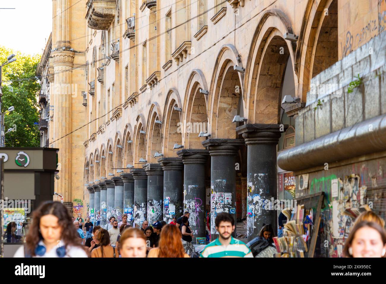 Tbilisi, Georgia - 14 AUG, 2024: The Shota Rustaveli Avenue, among the ...
