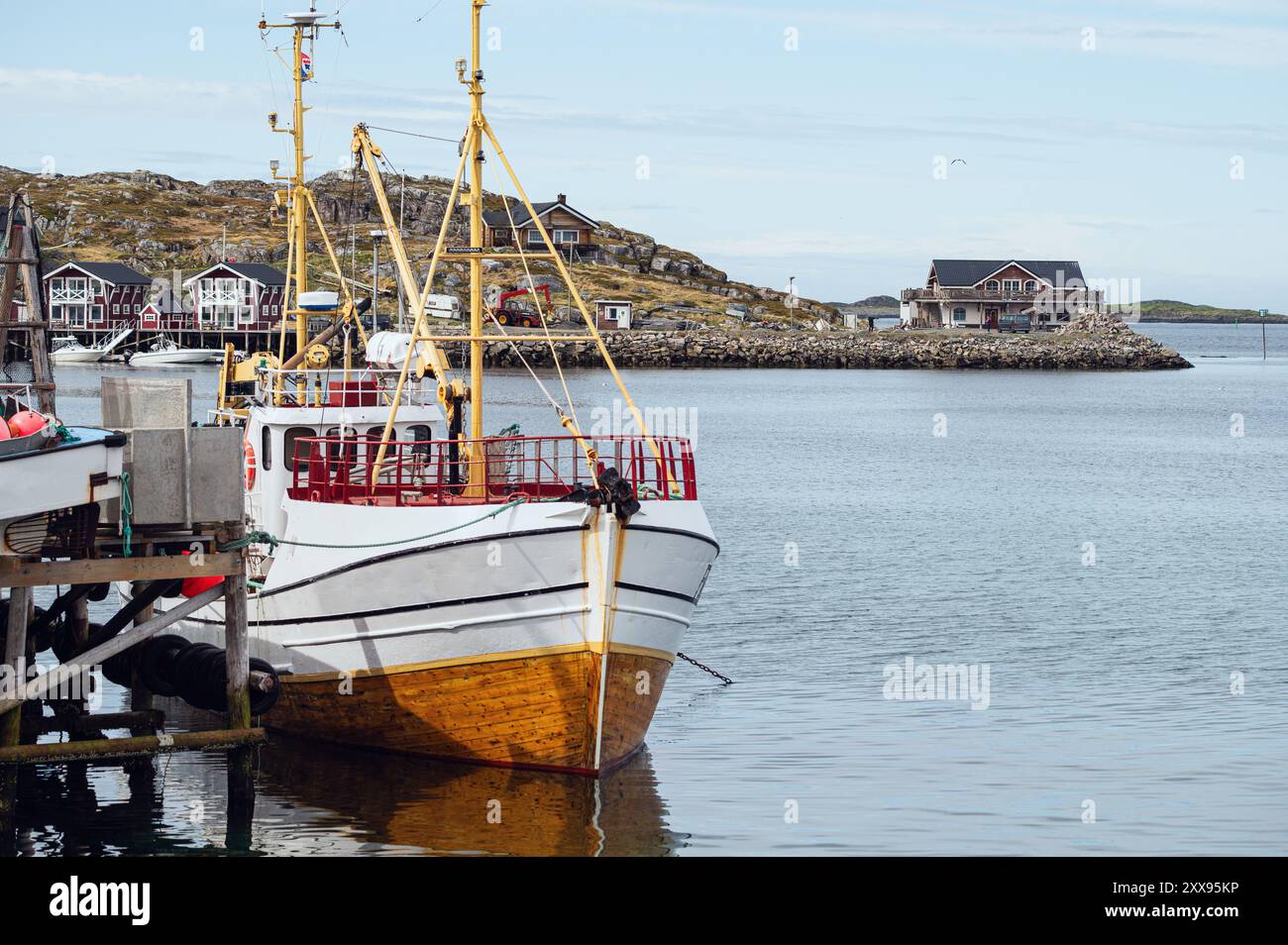 views of the fishing village of Giesvaer and its surroundings, Mageroya ...