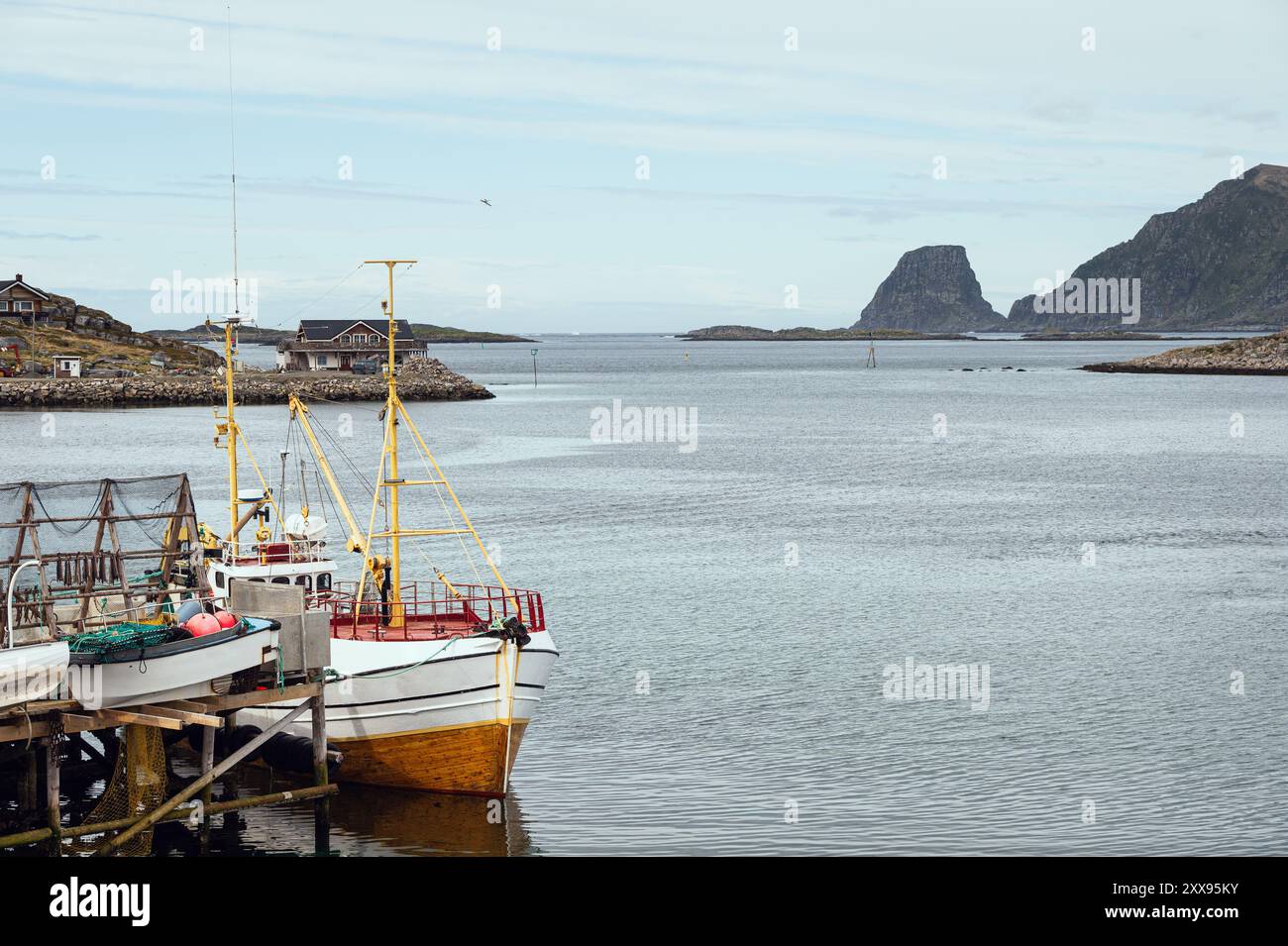 views of the fishing village of Giesvaer and its surroundings, Mageroya ...