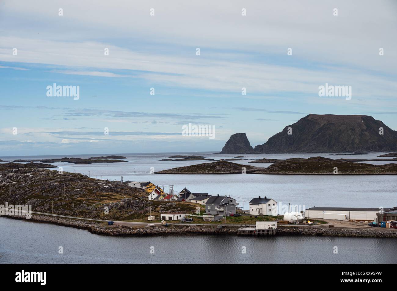 views of the fishing village of Giesvaer and its surroundings, Mageroya ...