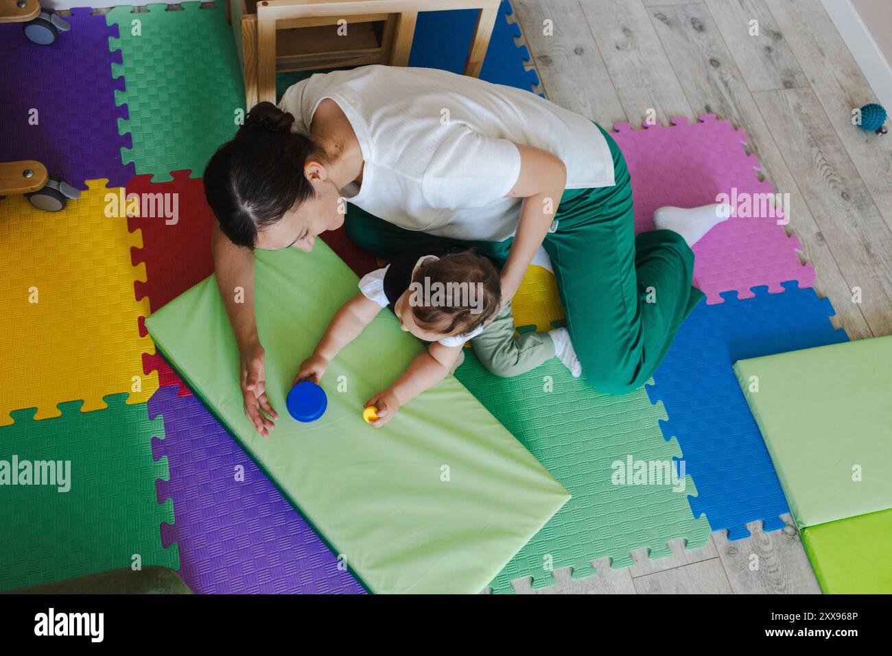 Cute male child in spine corset with movement disorders participates in ...