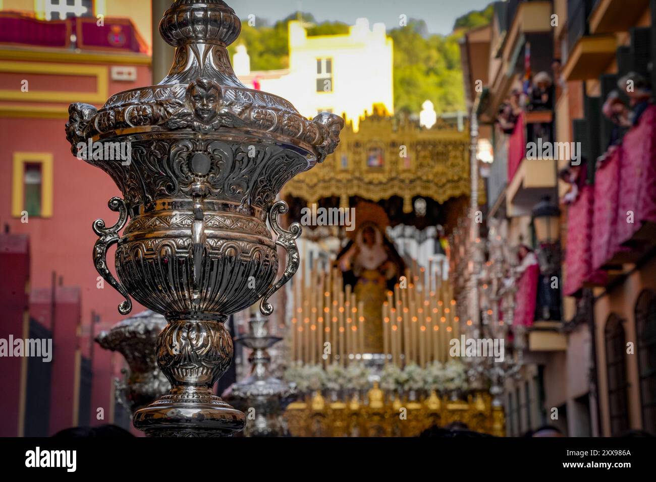 Malaga, Andalusia, Spain. Parade of the brotherhood RESCATE for Semana ...