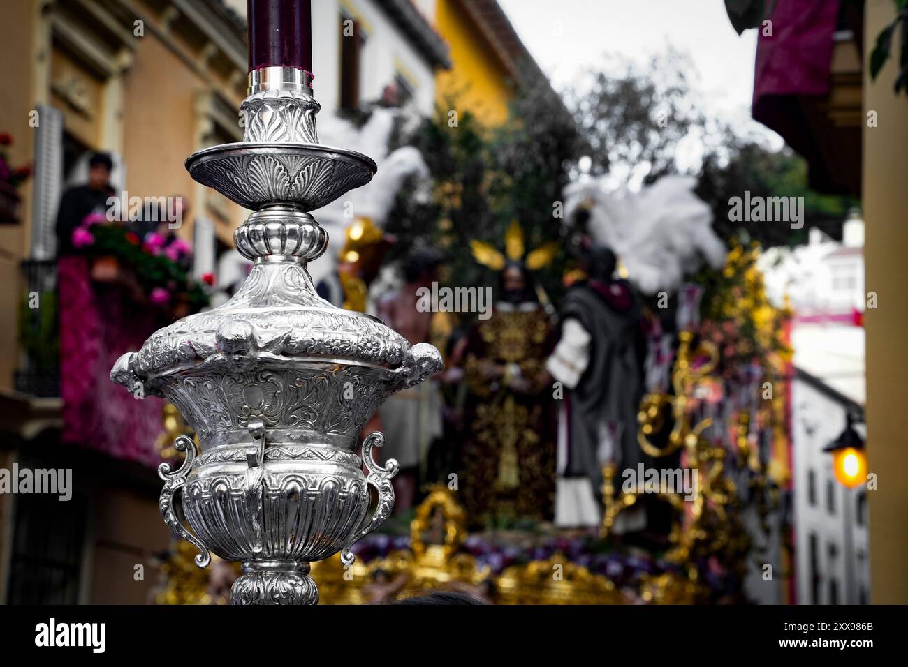 Malaga, Andalusia, Spain. Parade of the brotherhood RESCATE for Semana ...