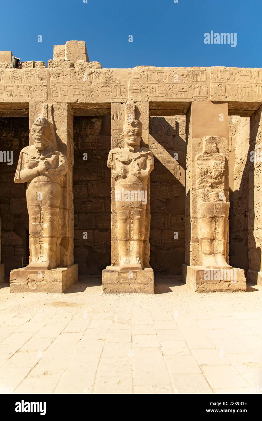 These colossal columns, found in the Temple of Ramses III at Karnak ...