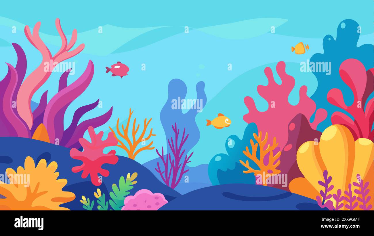 Under the Sea Background. Marine Life Landscape. Ocean Underwater World ...