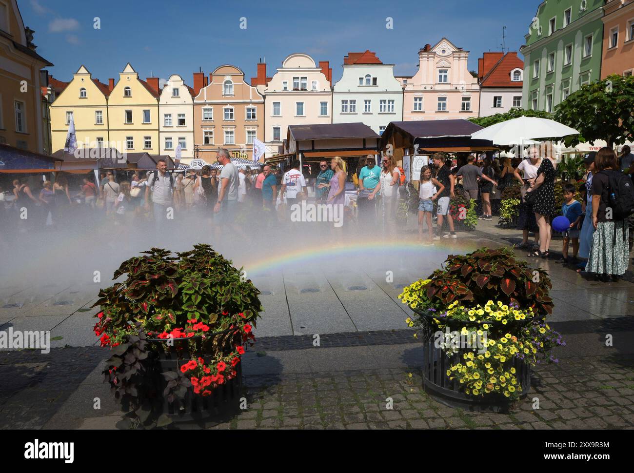 Boleslawiec, Poland - August 17, 2024: Old town market square during a ...