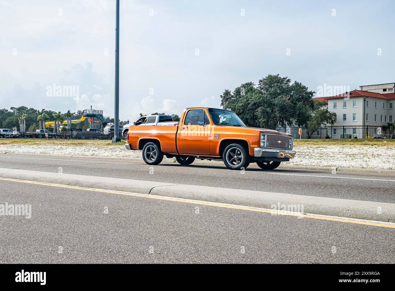 Gulfport, MS - October 05, 2023: Wide angle front corner view of a 1984 ...