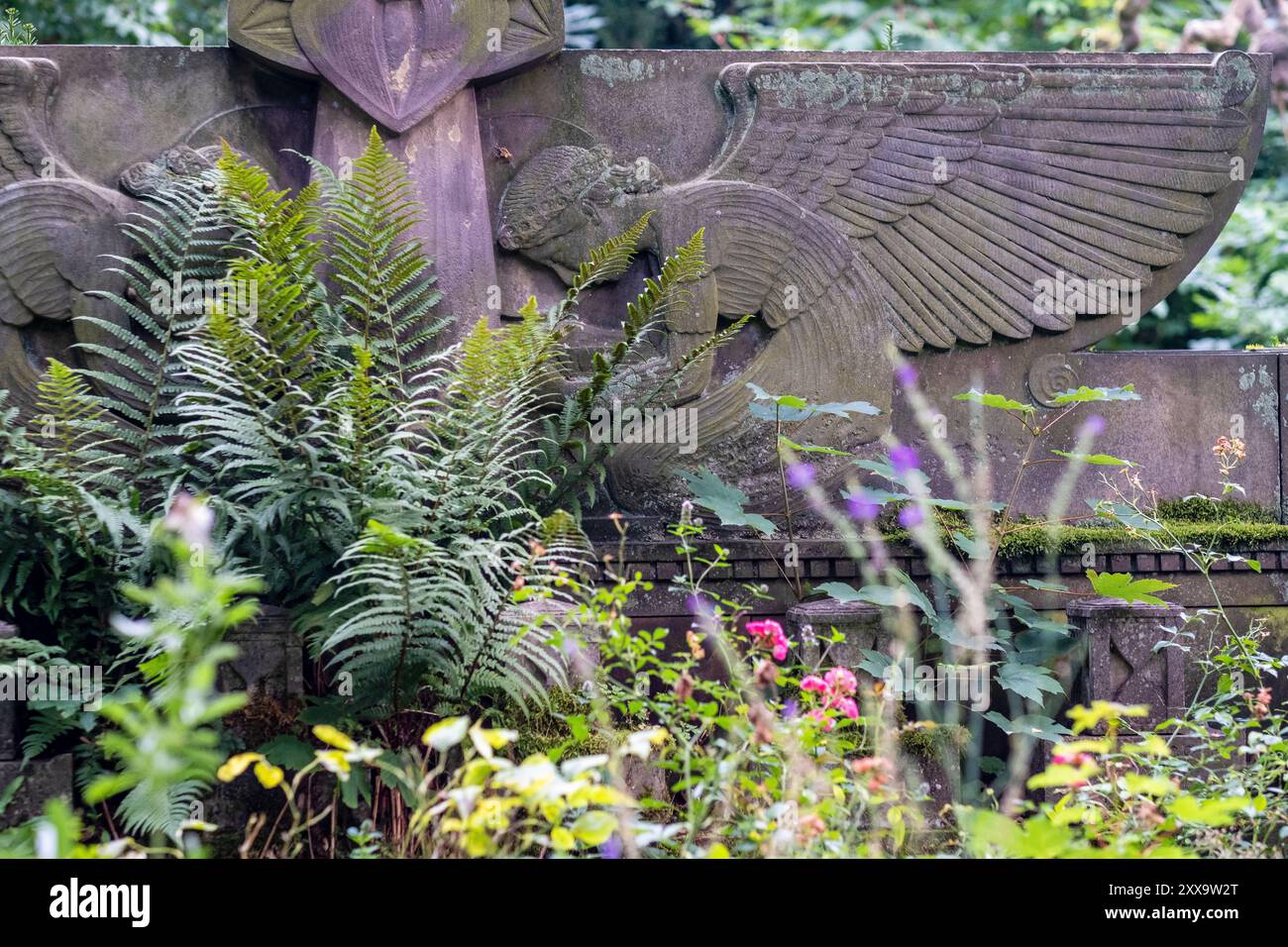 A stone angel at the historic Assistens Cemetery in Copenhagen, Denmark ...