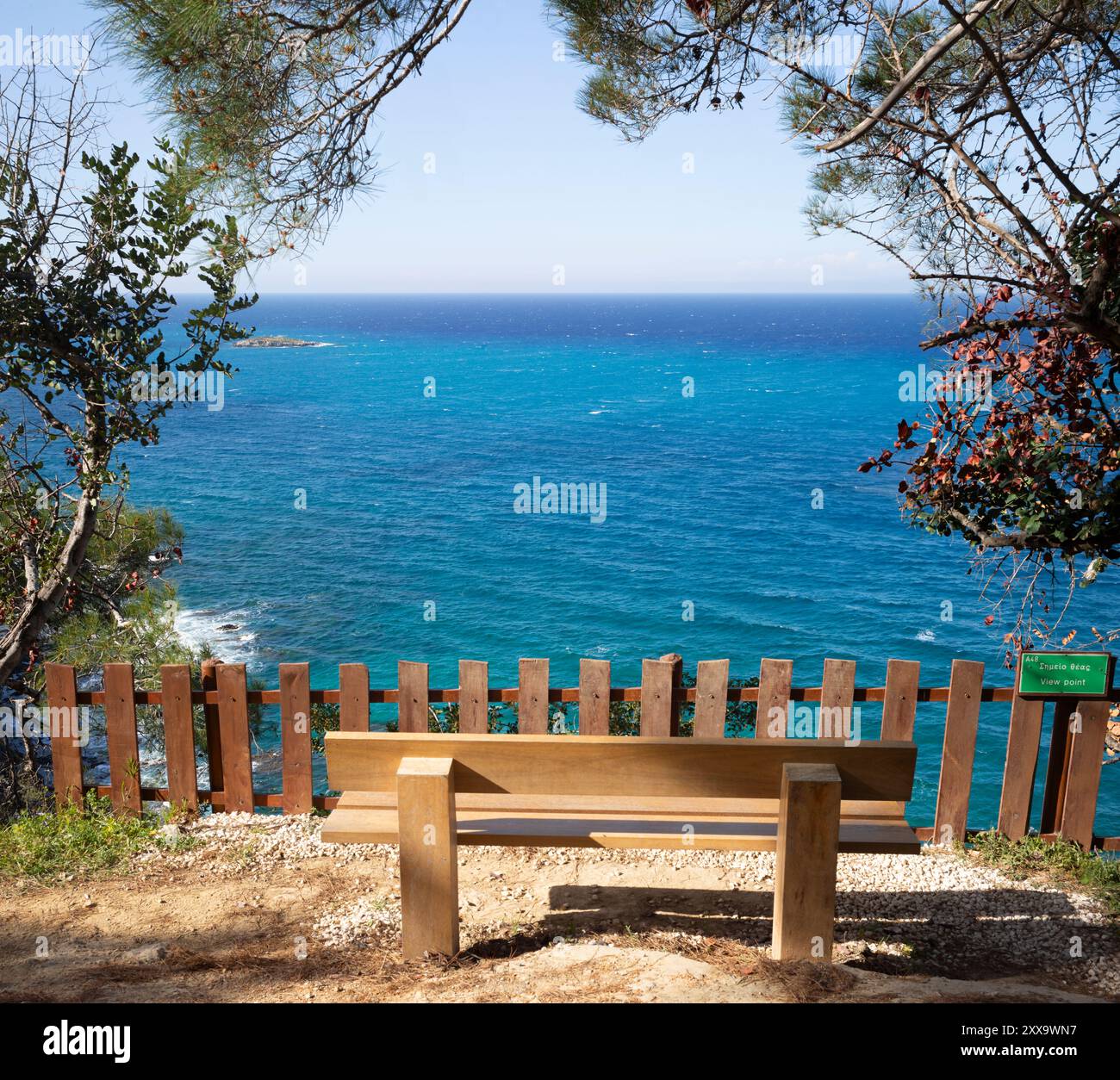 A place to rest and view the Mediterranean Sea, Akama national forest ...