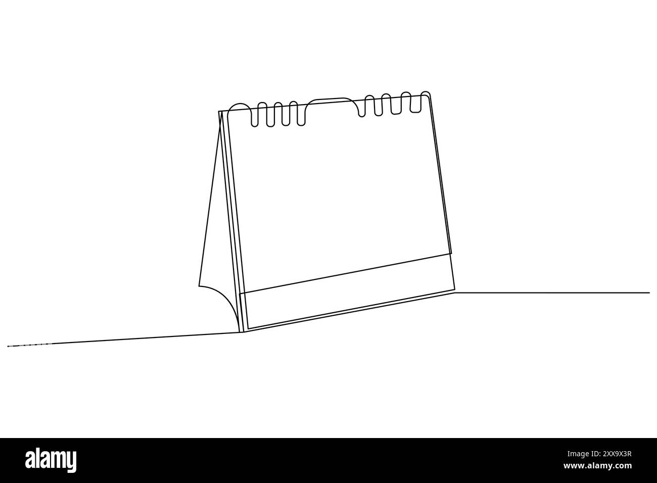 Table calendar continuous one line drawing of isolated outline vector ...