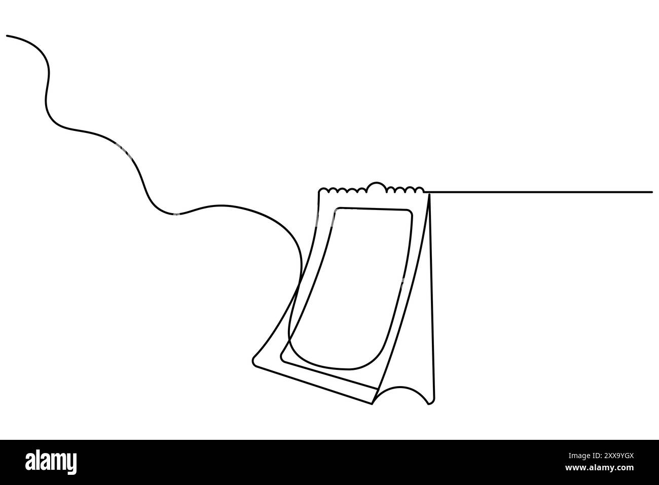 Table calendar continuous one line drawing of isolated outline vector ...