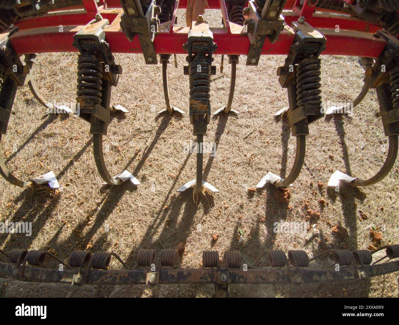 Cultivator, a farm implement used for breaking up soil clods Stock ...