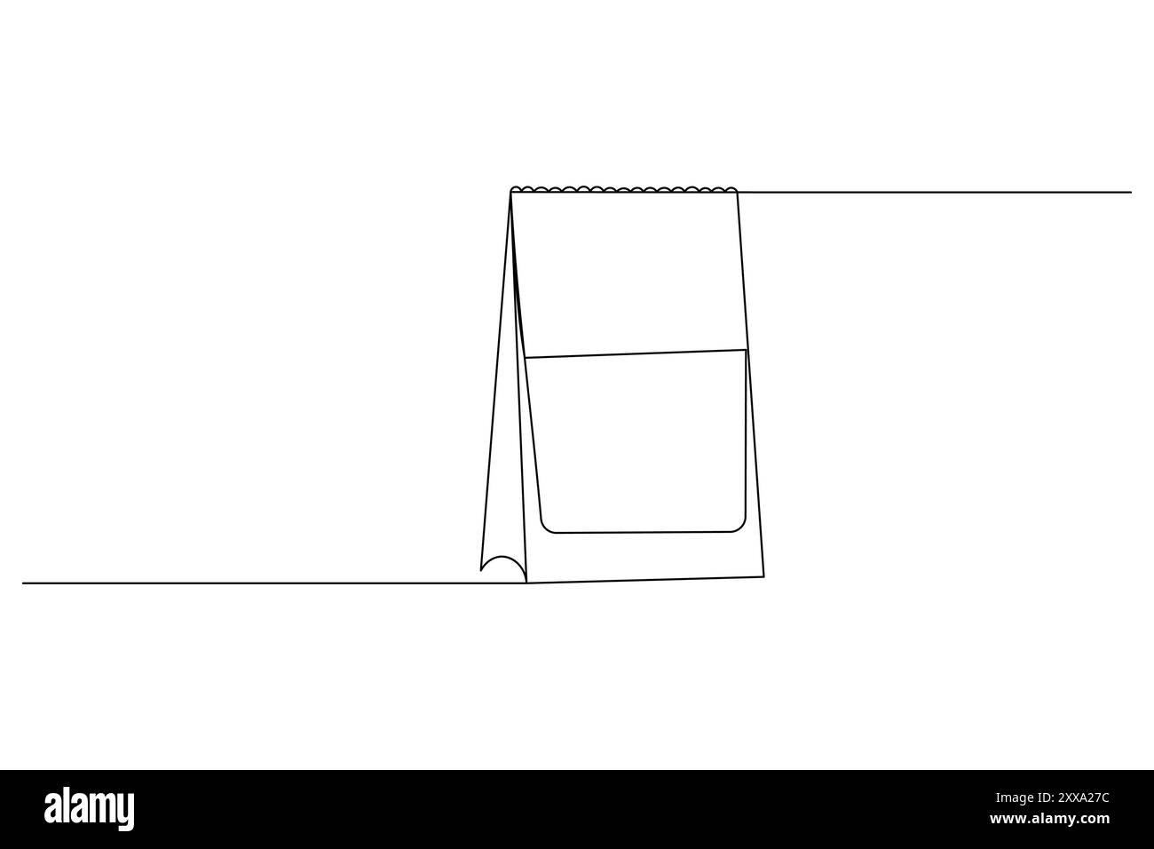 Table calendar continuous one line drawing of isolated outline vector ...