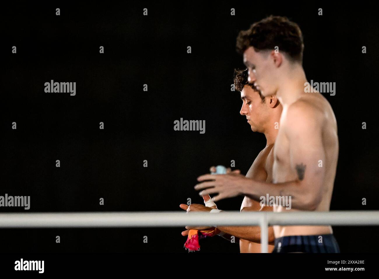 Thomas Daley and Noah Williams of Great Britain prepare to compete in ...