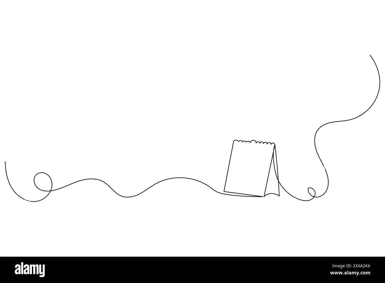 Table calendar continuous one line drawing of isolated outline vector ...