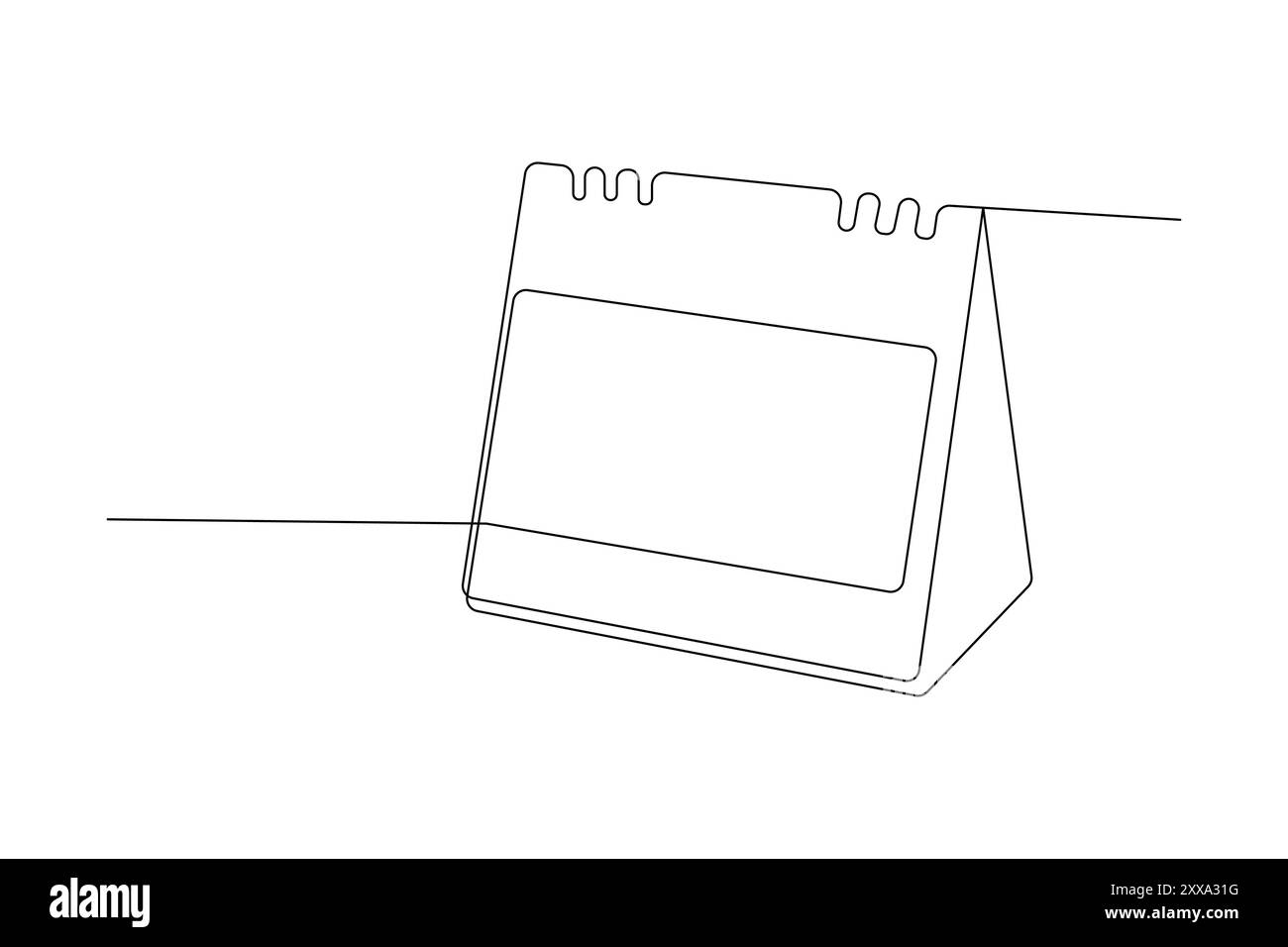 Table calendar continuous one line drawing of isolated outline vector ...