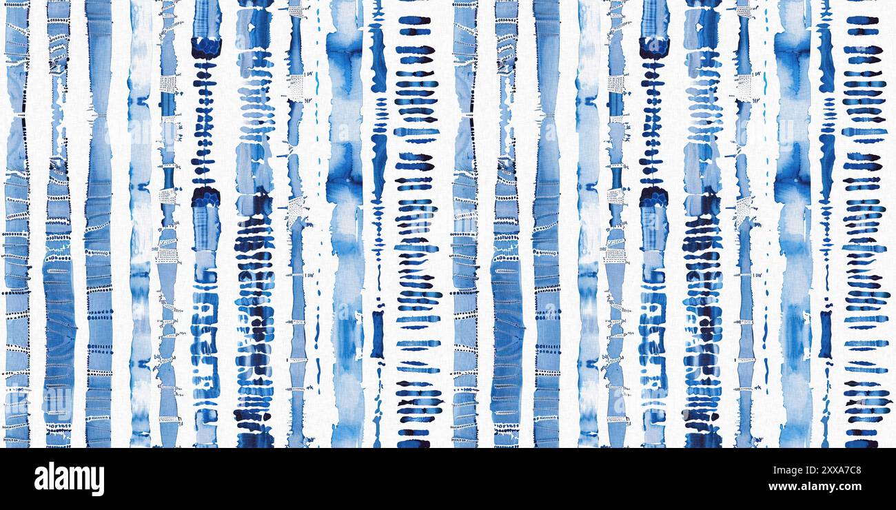 Modern blue white irregular beach stripe border for summer doodle ...