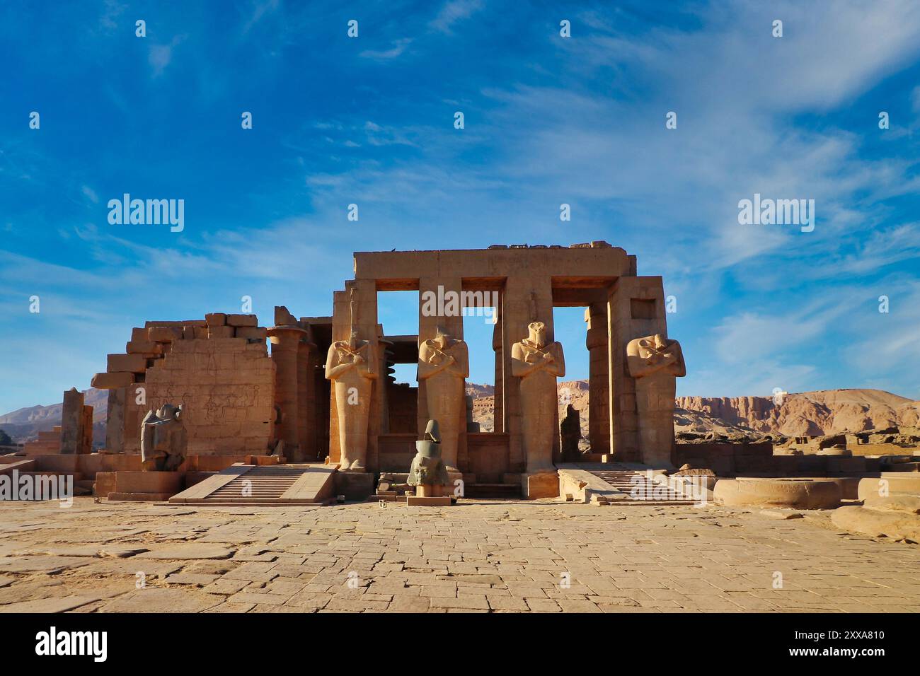 Entrance to the Hypostyle gallery of the Ramesseum, the Mortuary Temple ...