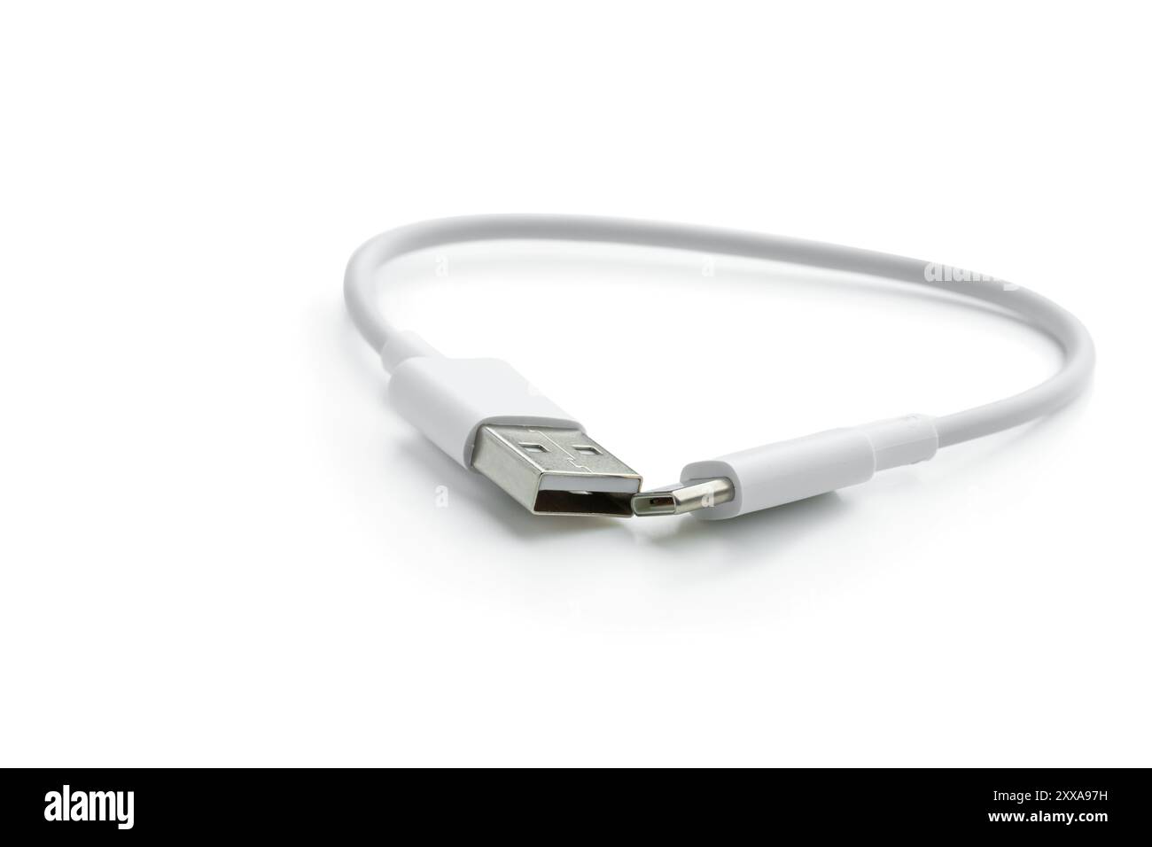 USB type-C to USB type-A cable isolated in white Stock Photo - Alamy
