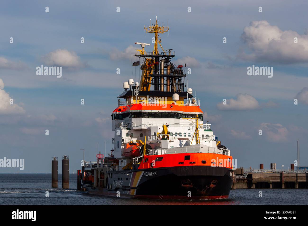 CUXHAVEN, GERMANY - AUGUST 15, 2024: The Neuwerk water protection ...