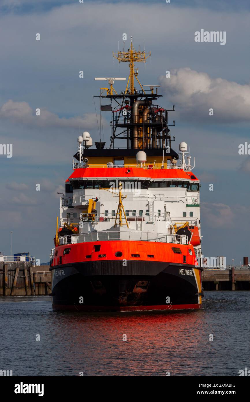 CUXHAVEN, GERMANY - AUGUST 15, 2024: The Neuwerk water protection ...