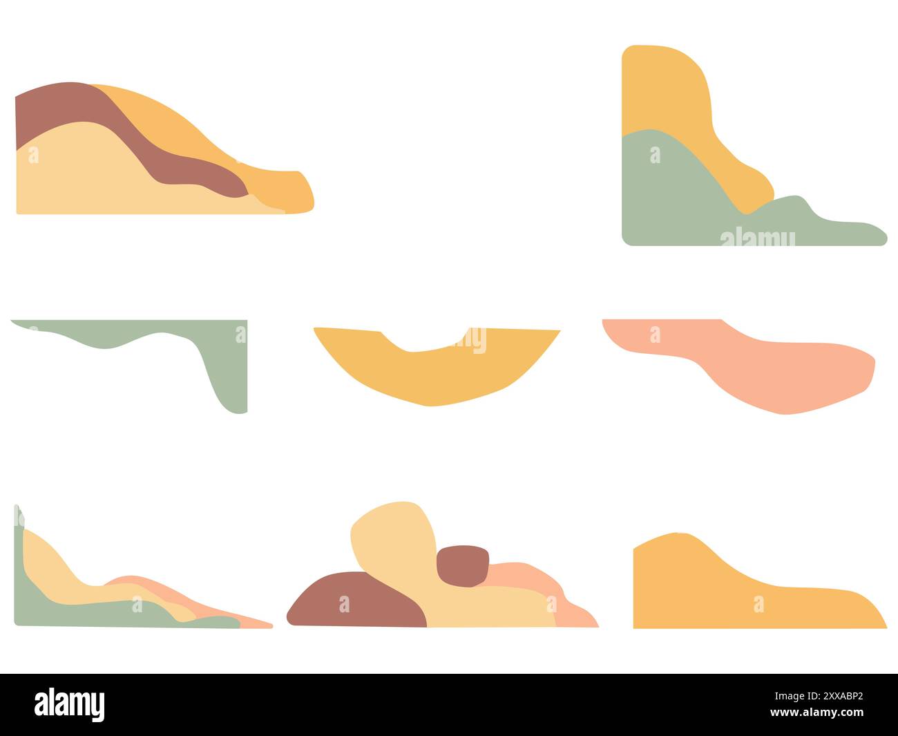 abstract organic shapes retro modern boho beige colors element ...