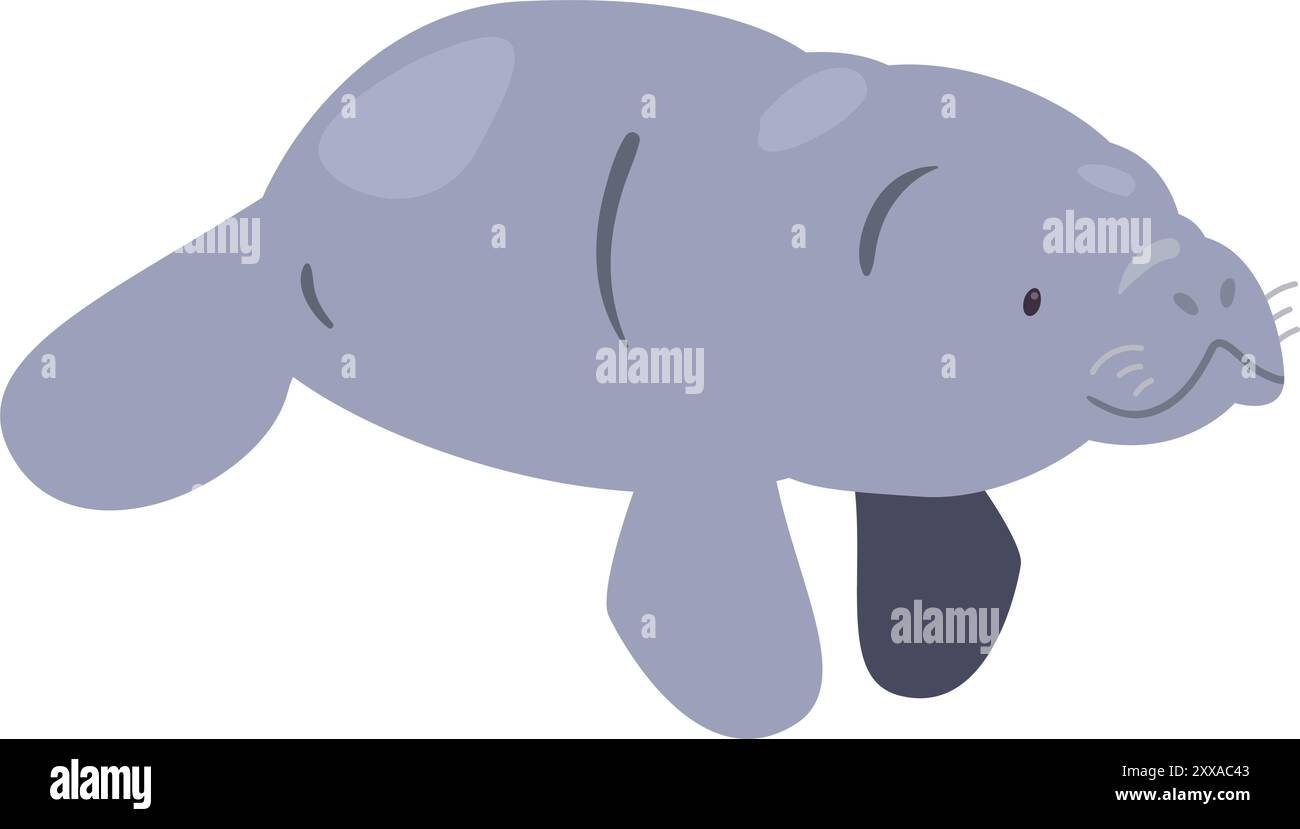 cute cartoon sea cow Stock Vector Image & Art - Alamy