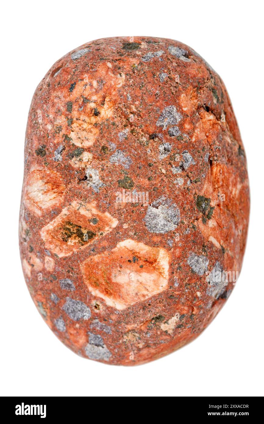 Top view of single red pebble isolated on white background Stock Photo ...
