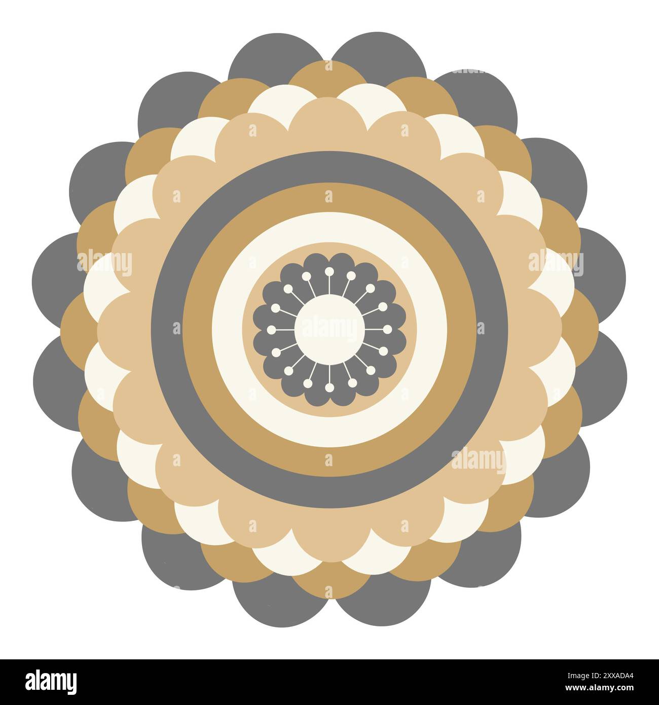 Rosette Style Flower In Shades Of Grey Gold And Cream Stock Photo - Alamy