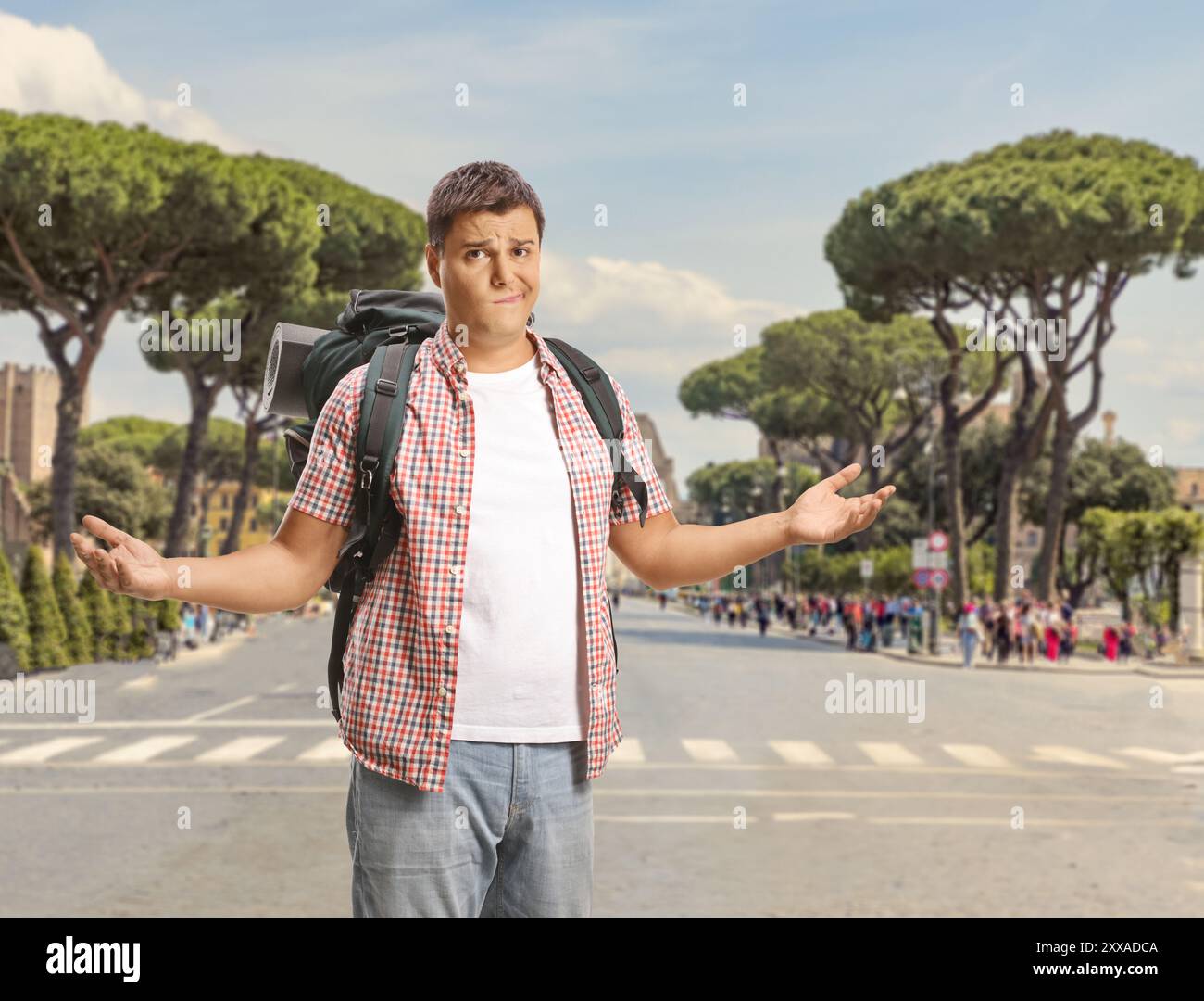Confused tourist on street hi-res stock photography and images - Alamy