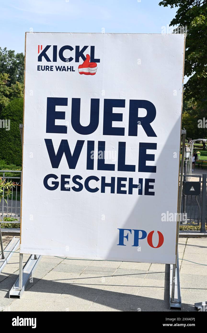 Vienna, Austria. 23rd Aug, 2024. The FPÖ (Freedom Party of Austria ...