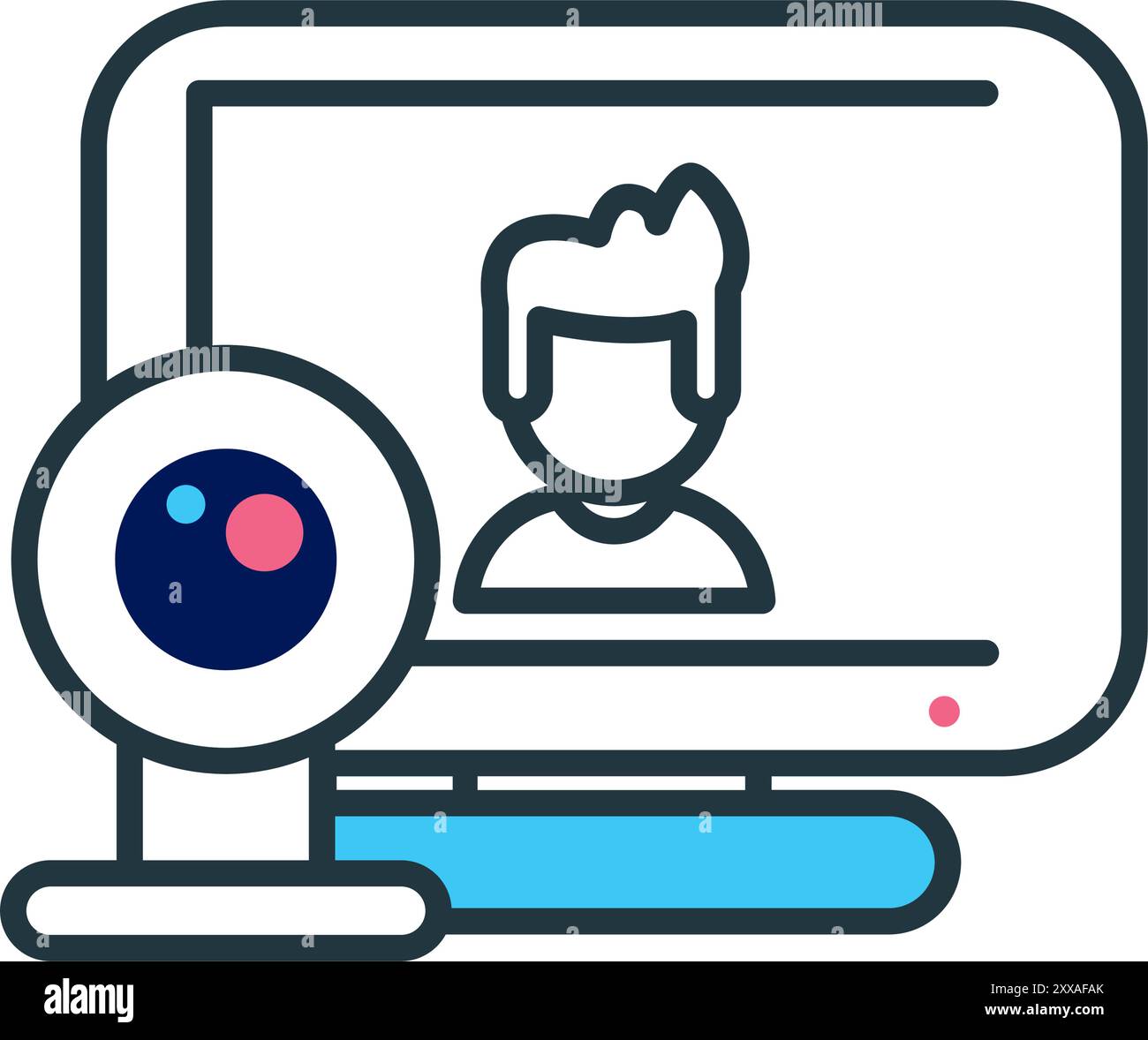 hybrid work by computer with webcam Stock Vector Image & Art - Alamy