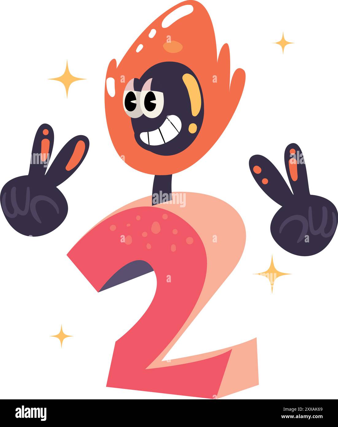 birthday candle number two happy Stock Vector Image & Art - Alamy