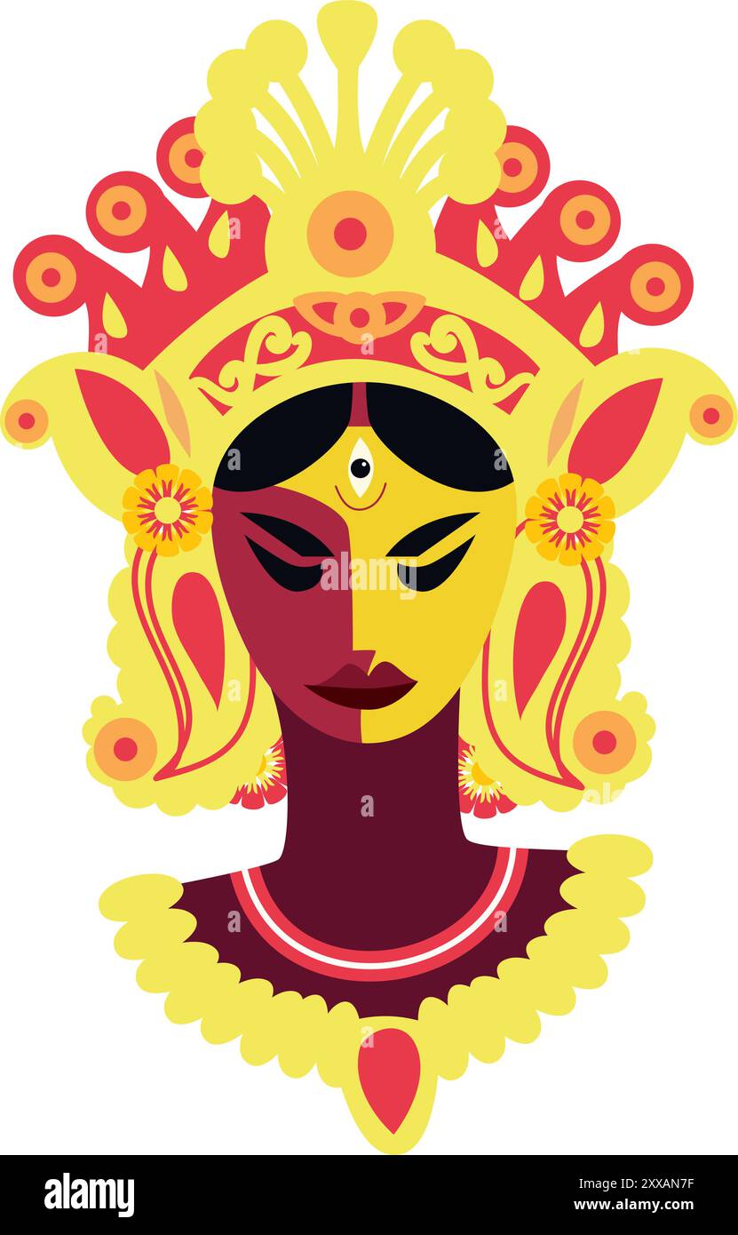 goddess durga character Stock Vector Image & Art - Alamy