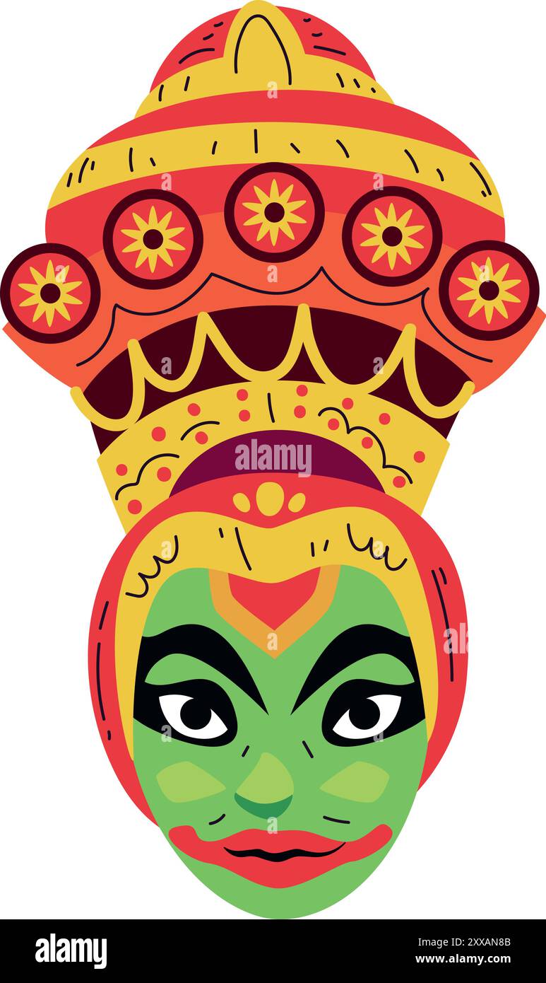 kathakali mask in onam festival Stock Vector Image & Art - Alamy