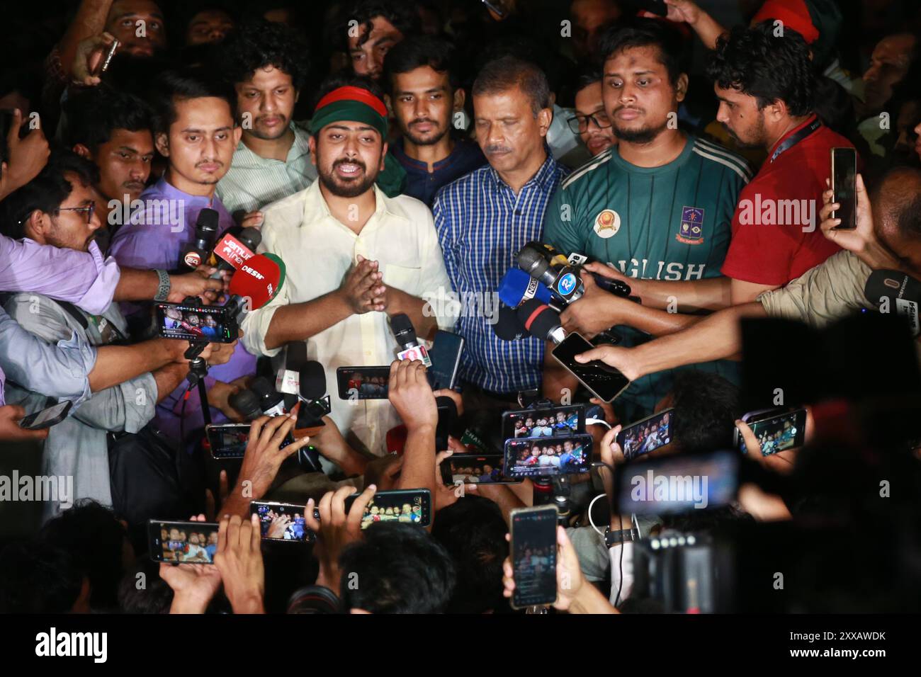 Anti-discrimination Student Movement Key organiser Nahid Islam (White ...