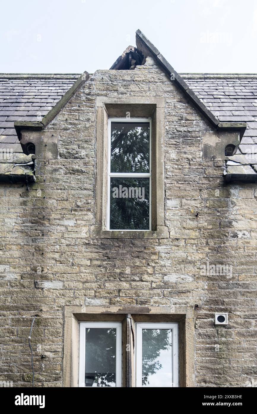 Roof damage caused by storm lillian yorkshire hi-res stock photography ...