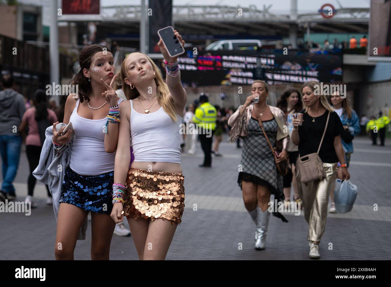 Taylor Swift superfans or ‘Swifties’ arrive at Wembley in London for ...