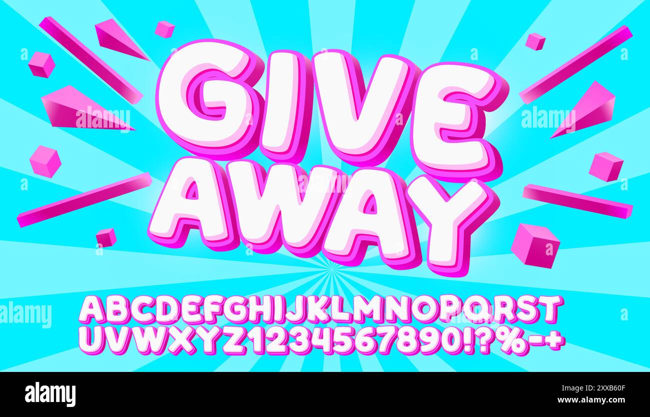 Giveaway font. English alphabet and numbers sign. Vector Stock Vector ...
