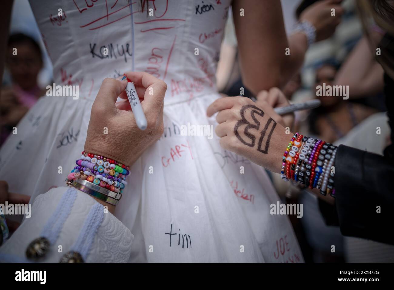 Taylor Swift superfans or ‘Swifties’ arrive at Wembley in London for ...