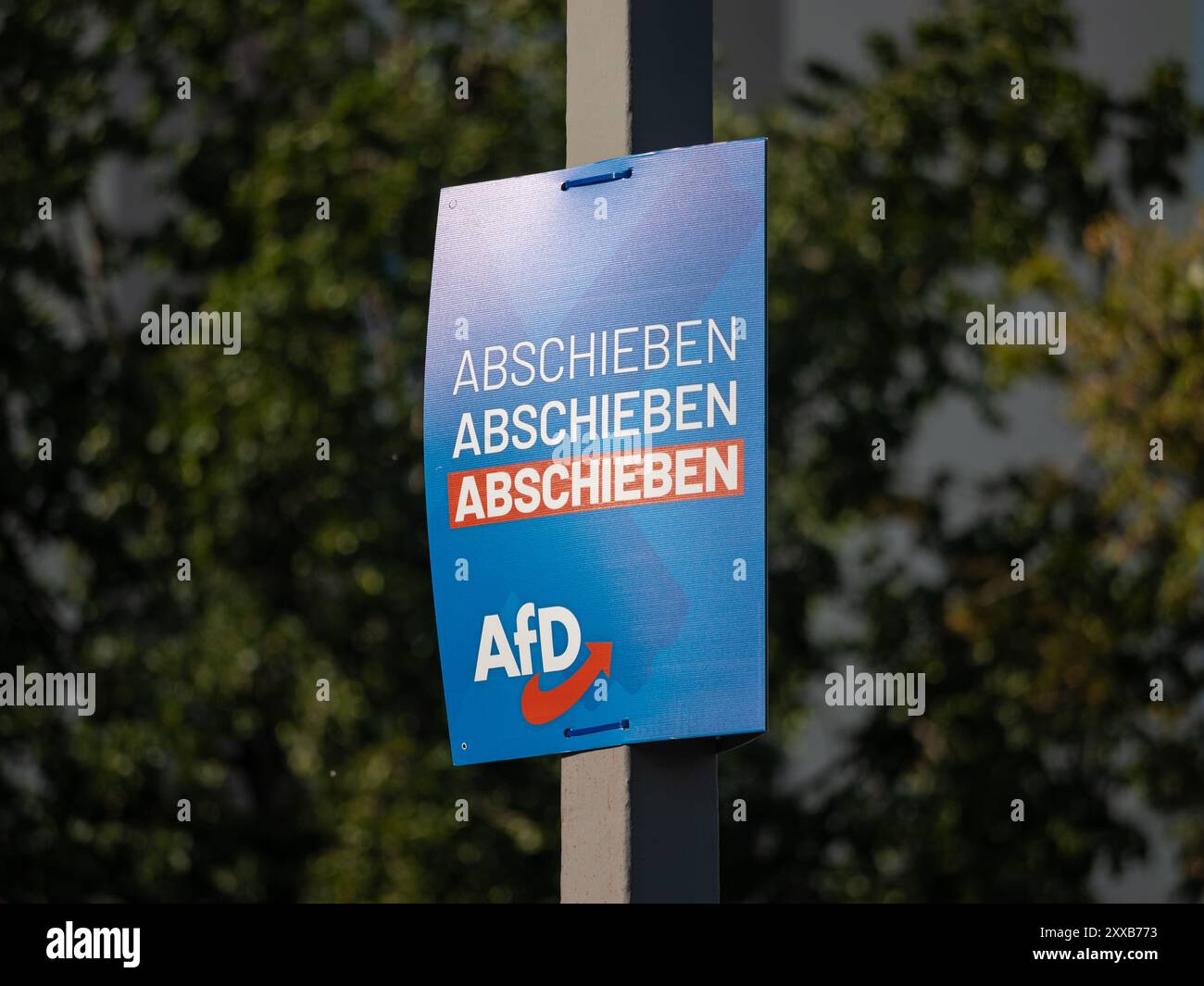 AfD election campaign poster with the slogan "Abschieben" (deportation ...
