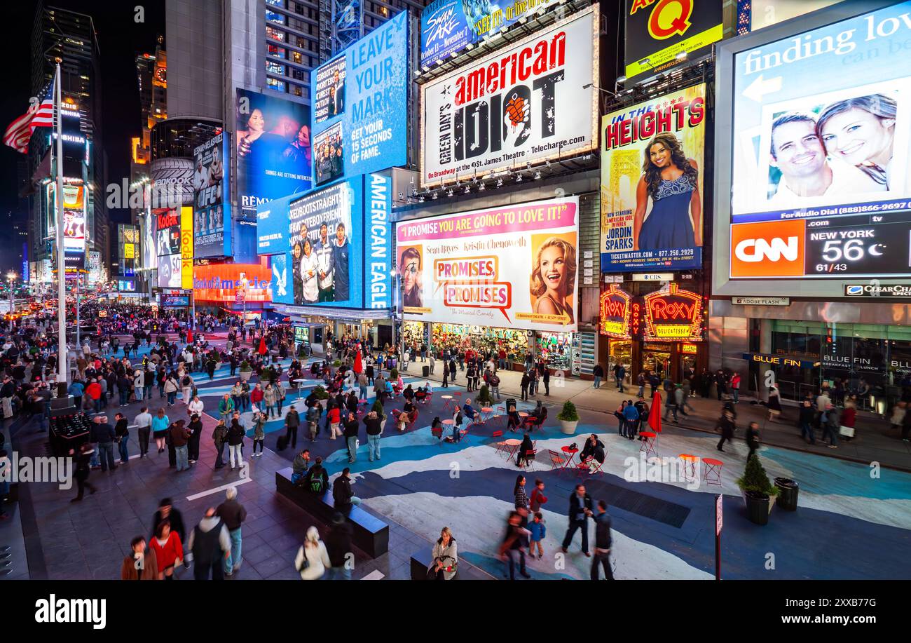 View of Times Square by night Stock Photo - Alamy