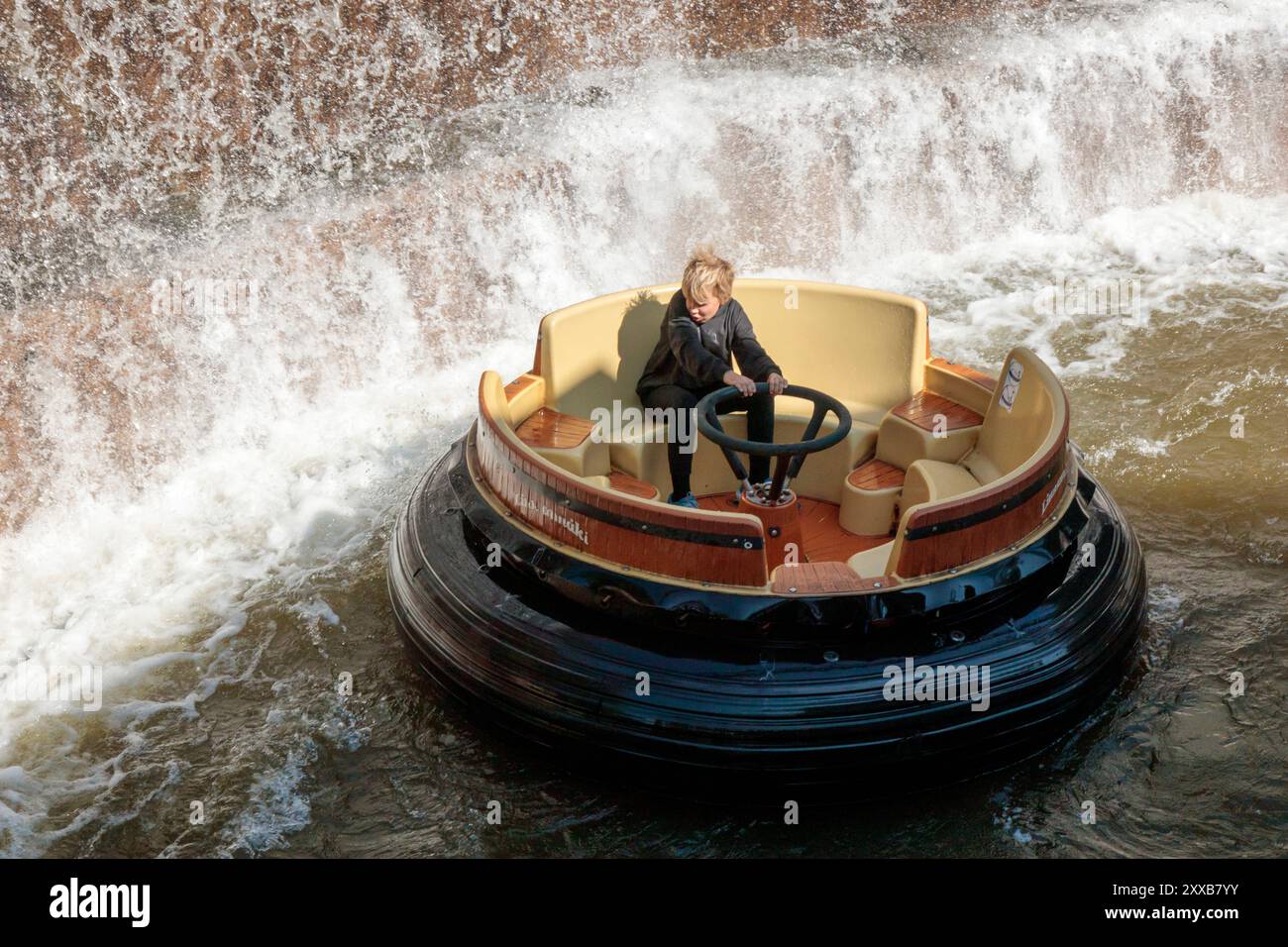 Helsinki, Finland - 19 AUGUST 2024: Water ride Hurjakuru in the ...