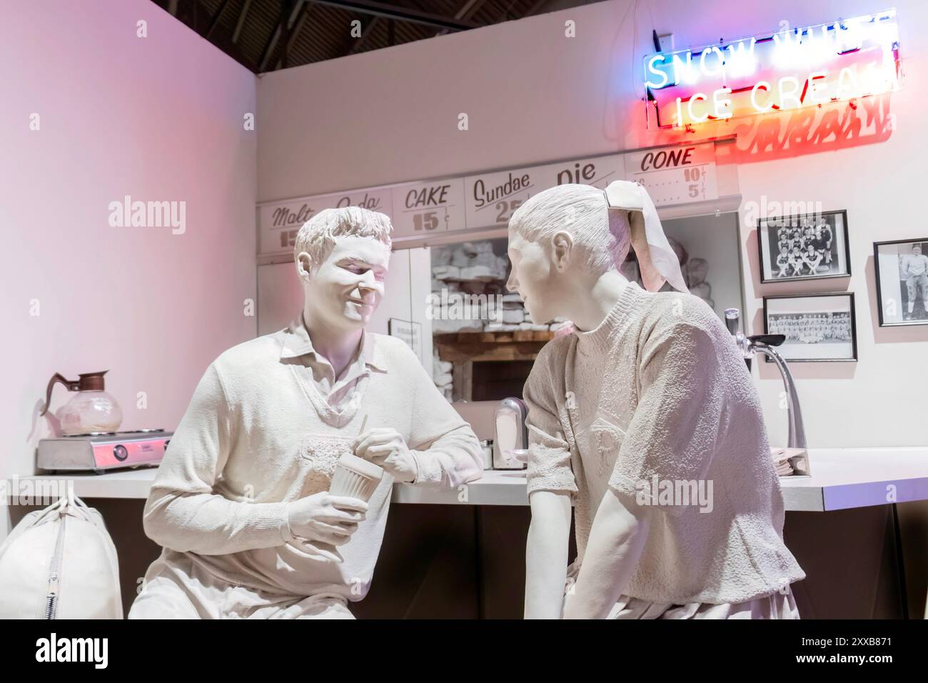 man and woman diner exhibit at the Birmingham Civil Rights Institute in ...