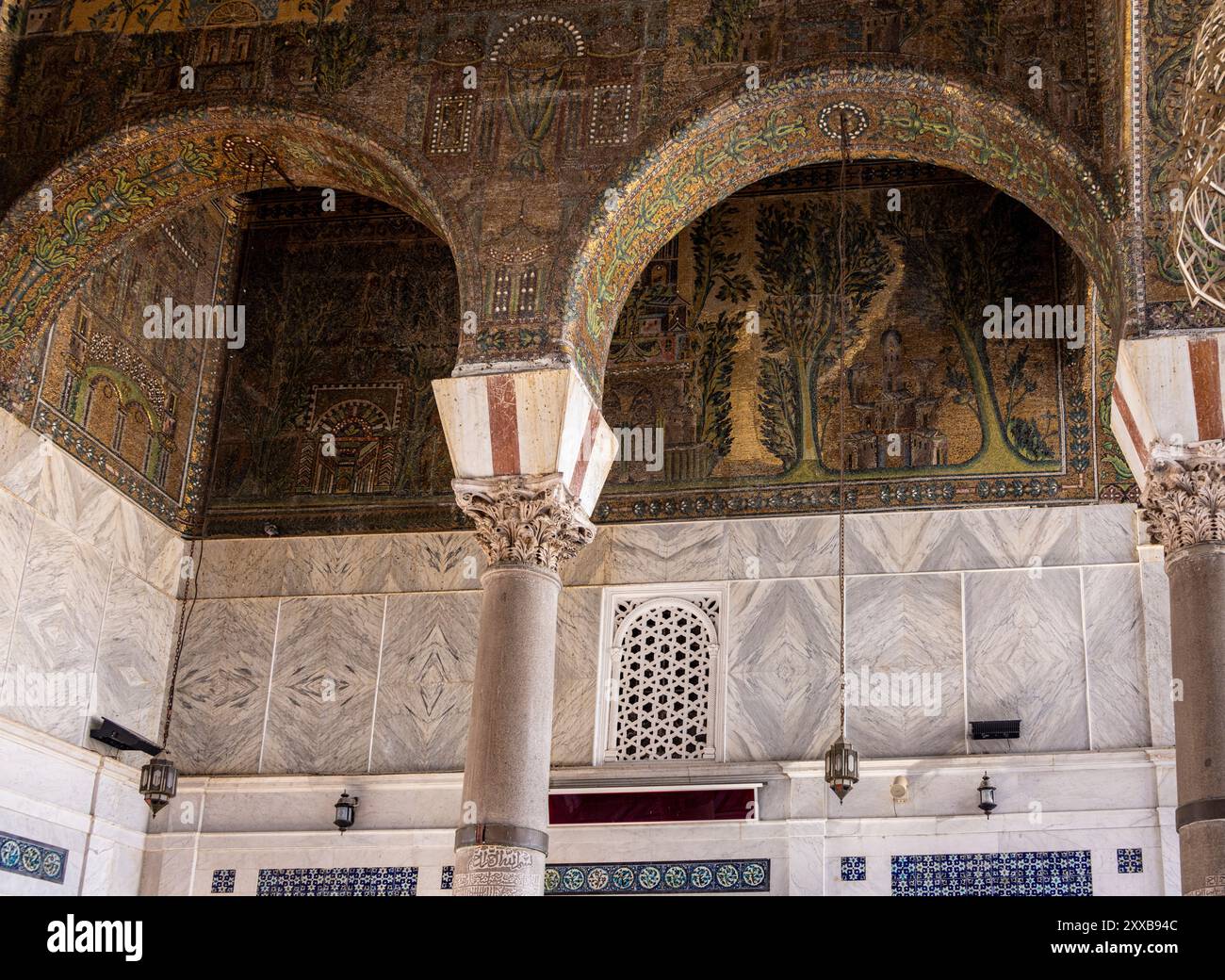 mosaics and marble quartering decoration of west entrance, Great Mosque ...