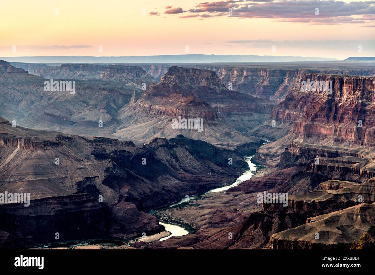 Grand Canyon at sunset from Desert View Watchtower viewpoint, Arizona ...